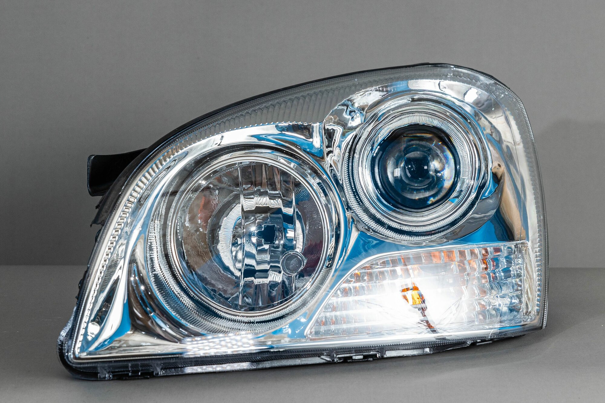 Фара Kia Magentis Киа Маджентис II поколения, года 2005-2008 , 1 линза, 1 шт, ближний дальний свет, галогенная передняя левая