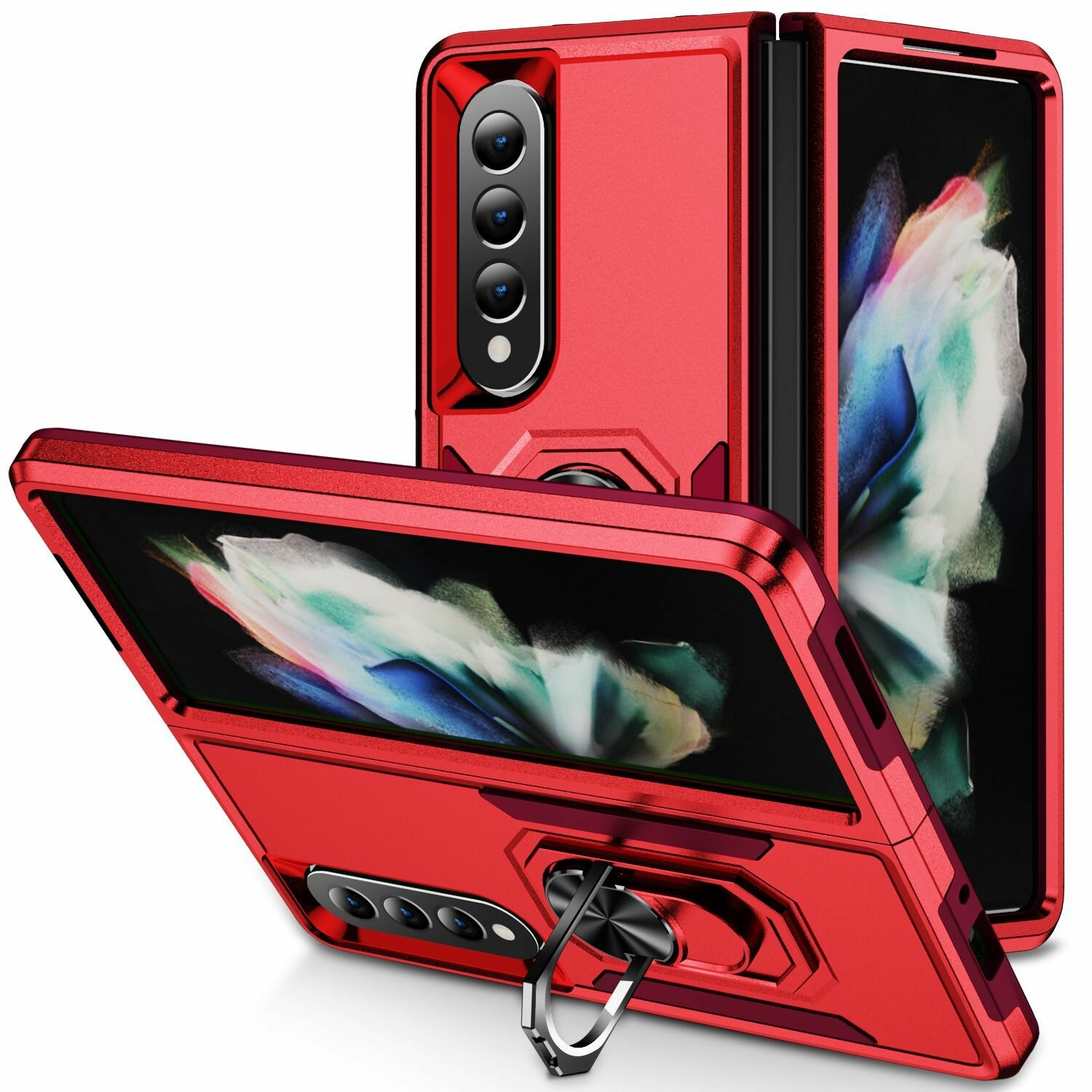 Противоударный чехол MyPads для Samsung Galaxy Z Fold4 (Красный)