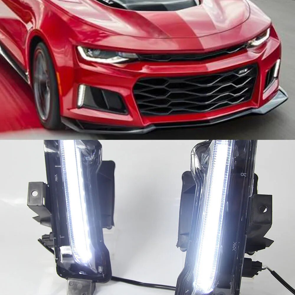 2 шт. светодиодный льные светодиодные противотуманные фары для Chevy Camaro ZL1 RS 1LT 2016 2017 2018 2019 с желтым сигналом White