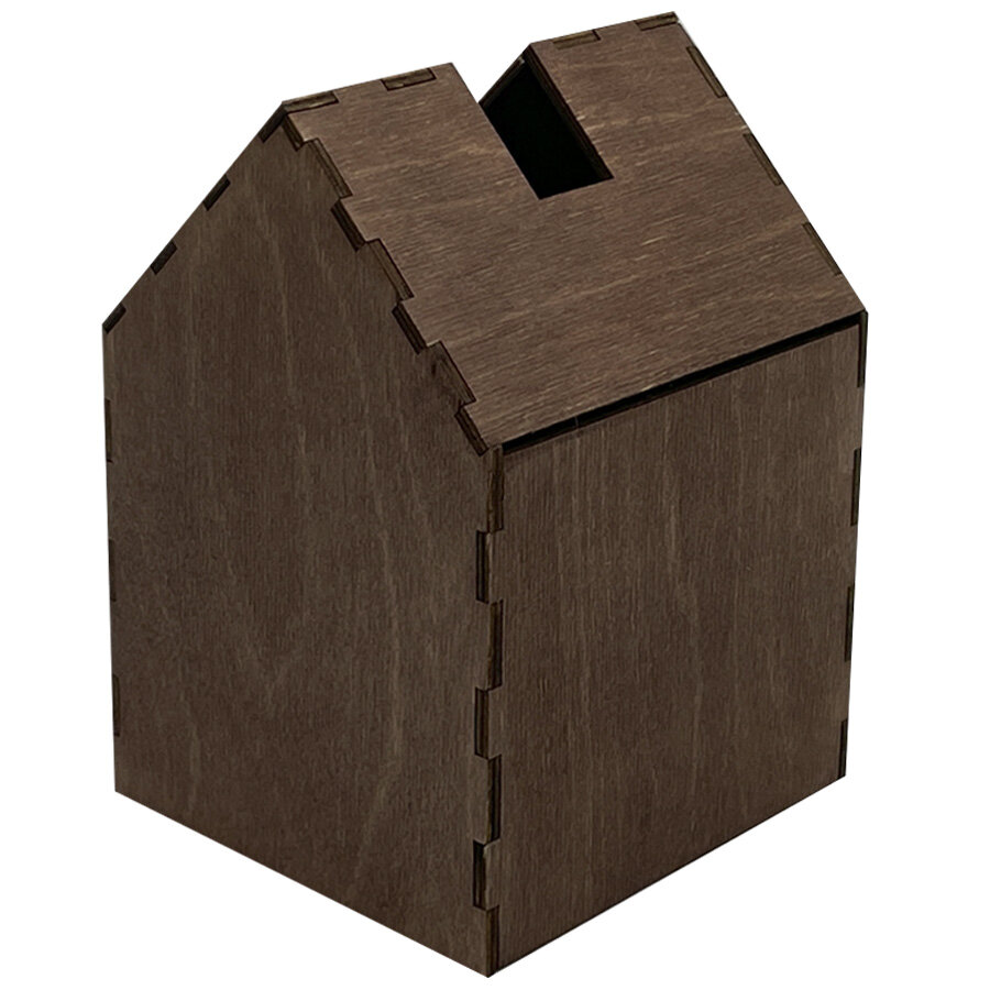 Диспенсер для бумажных салфеток в квадратной коробке, настольный, домик, цвет палисандр