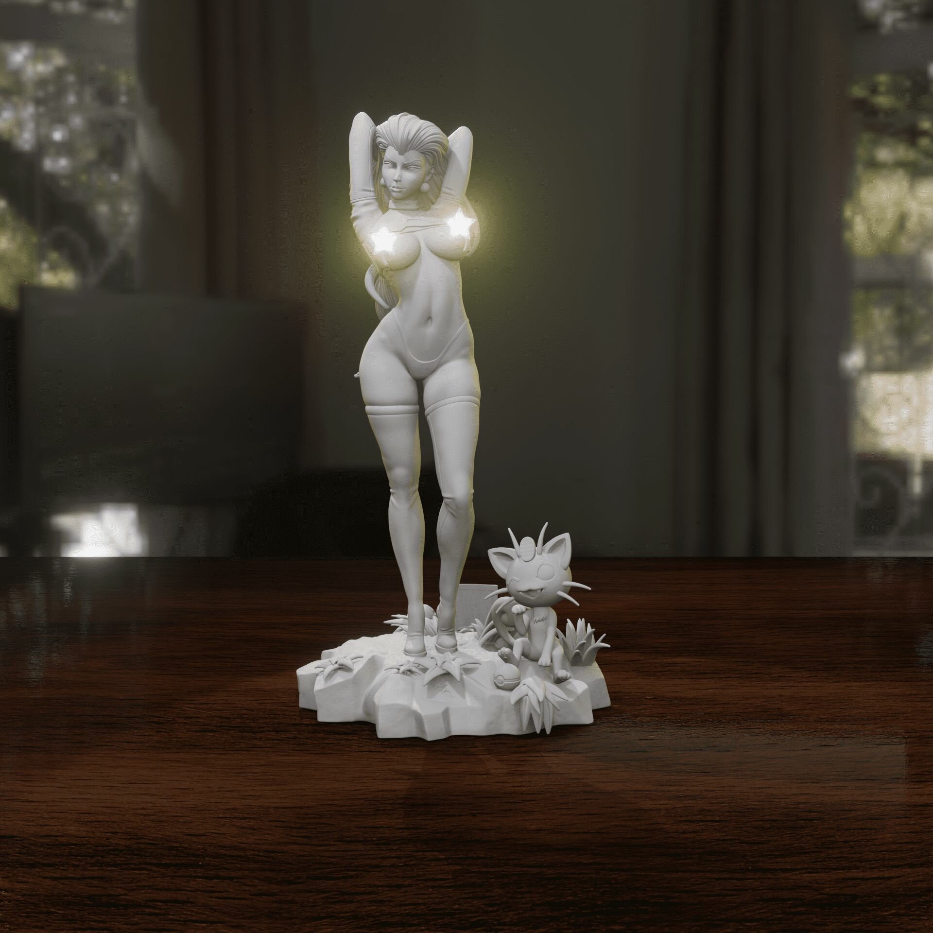 Фигурка Jessie Pokemon 18+ 12см (Серая, сборная, предназначена для самостоятельной покраски)