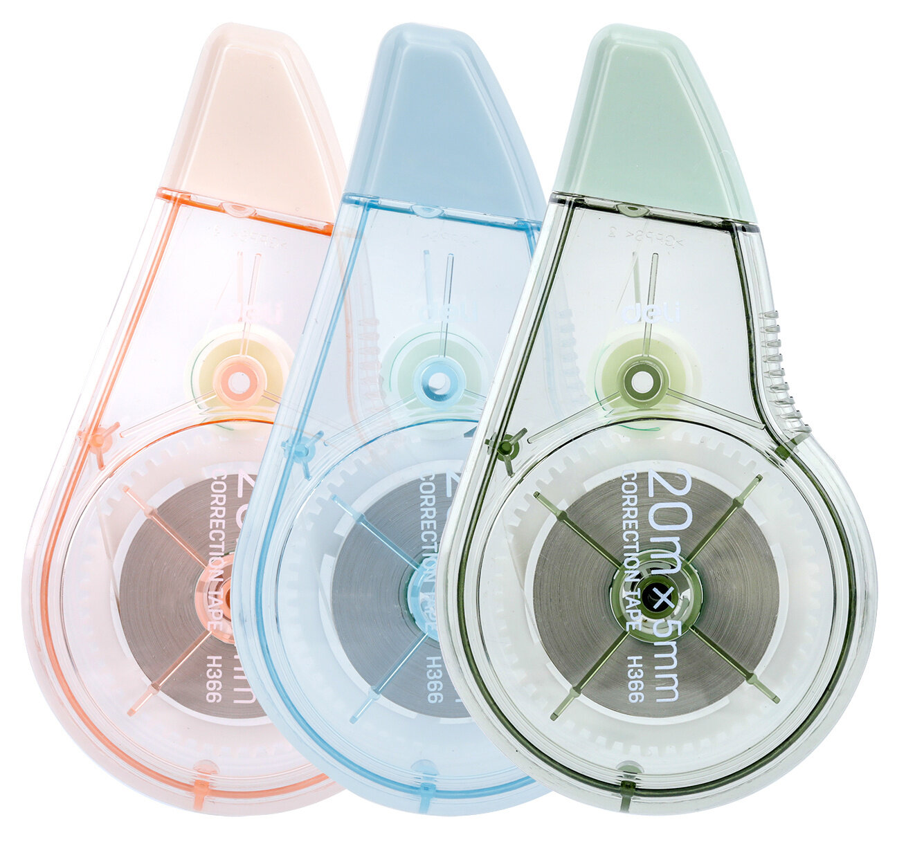 Лента коррект. Deli EH366 20мх5мм ассорти корпус белый блистер