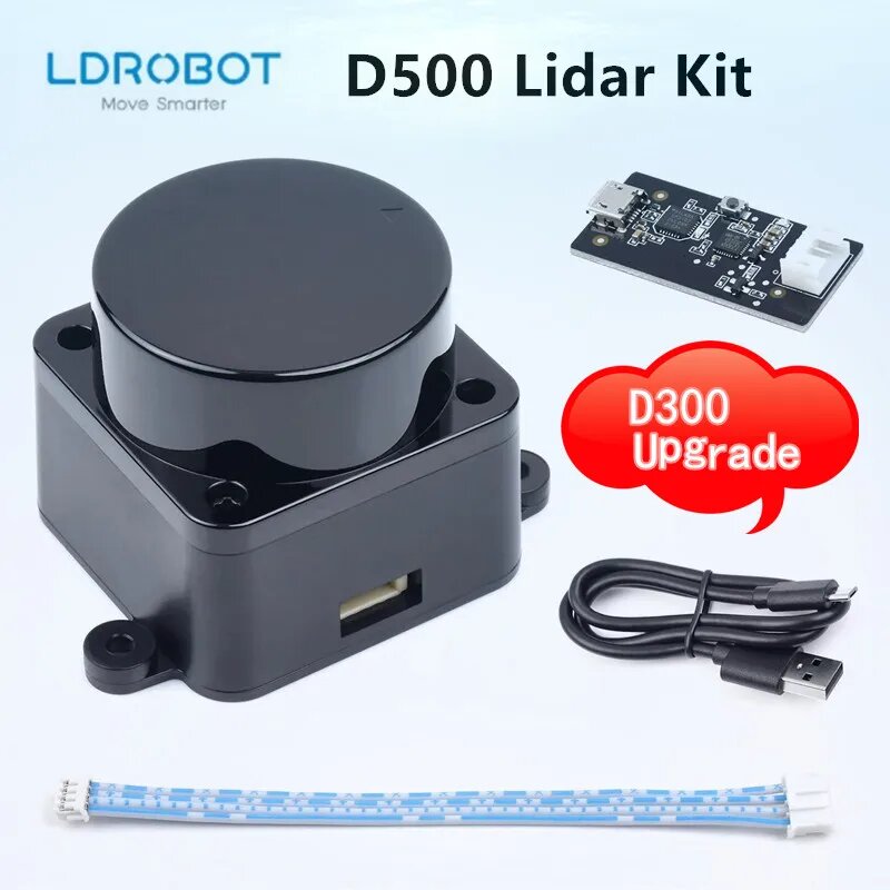 Комплект лидара LDROBOT D500 TOF лазерный радар лидарный сканер 360° ° Поддержка 30000Lux ROS1 ROS2 для внутреннего и наружного замены комплекта D300