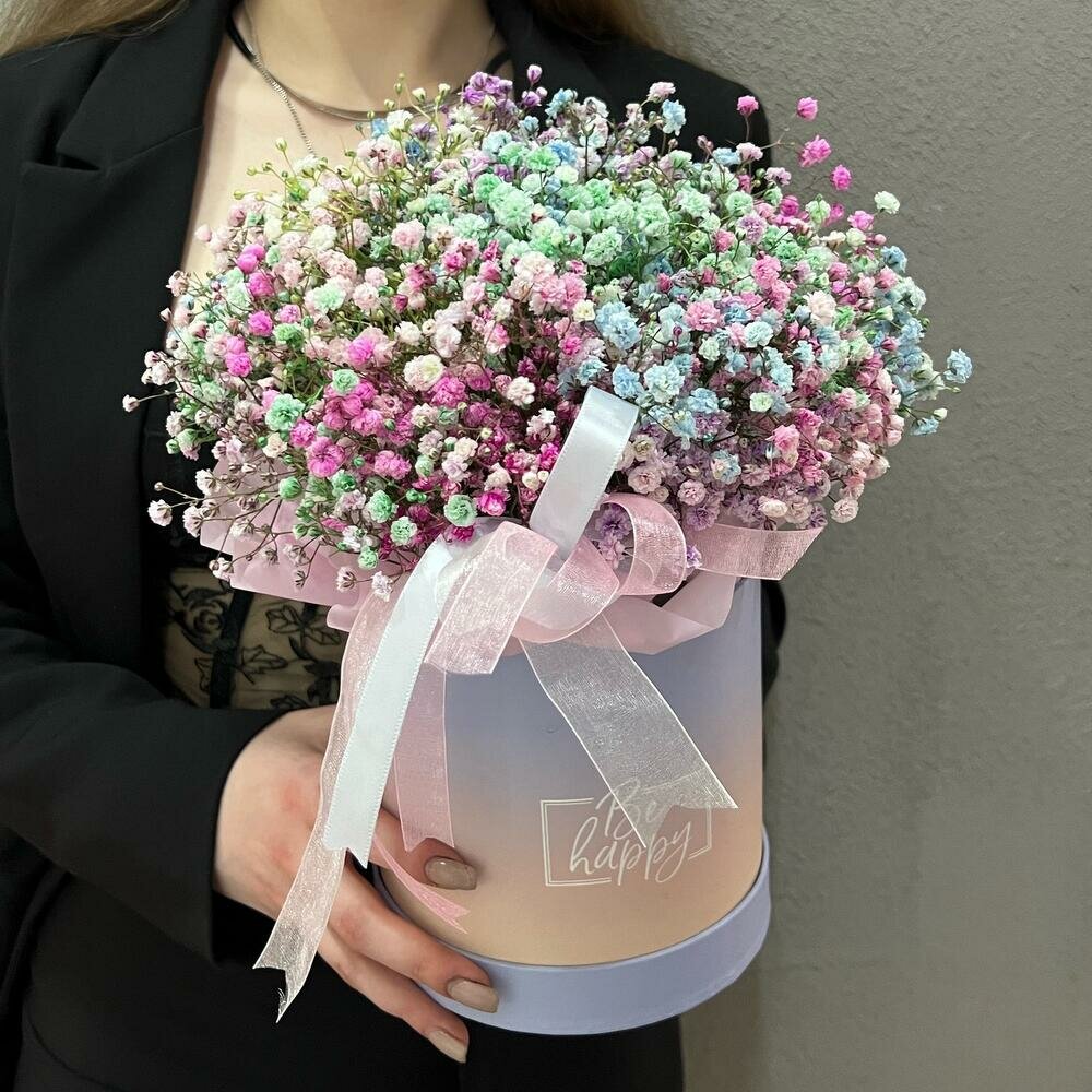 Коробка с гипсофилой радужной