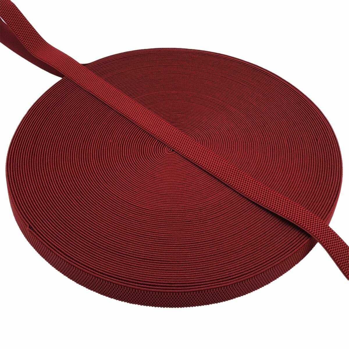 Резинка для шитья широкая, 25мм*40м, эластичность 200%, 15,75 г/м, 520 темно-красный