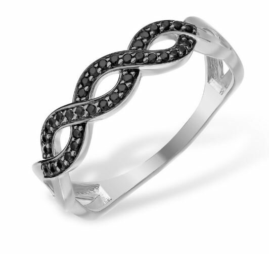 Кольцо, серебро, 925 проба, фианит