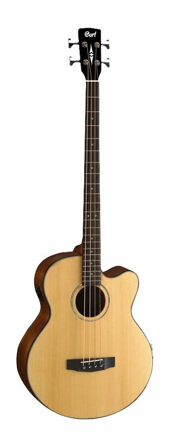 Бас гитара Cort AB850F NAT BAG, акустическая, с подключением, цвет натуральный