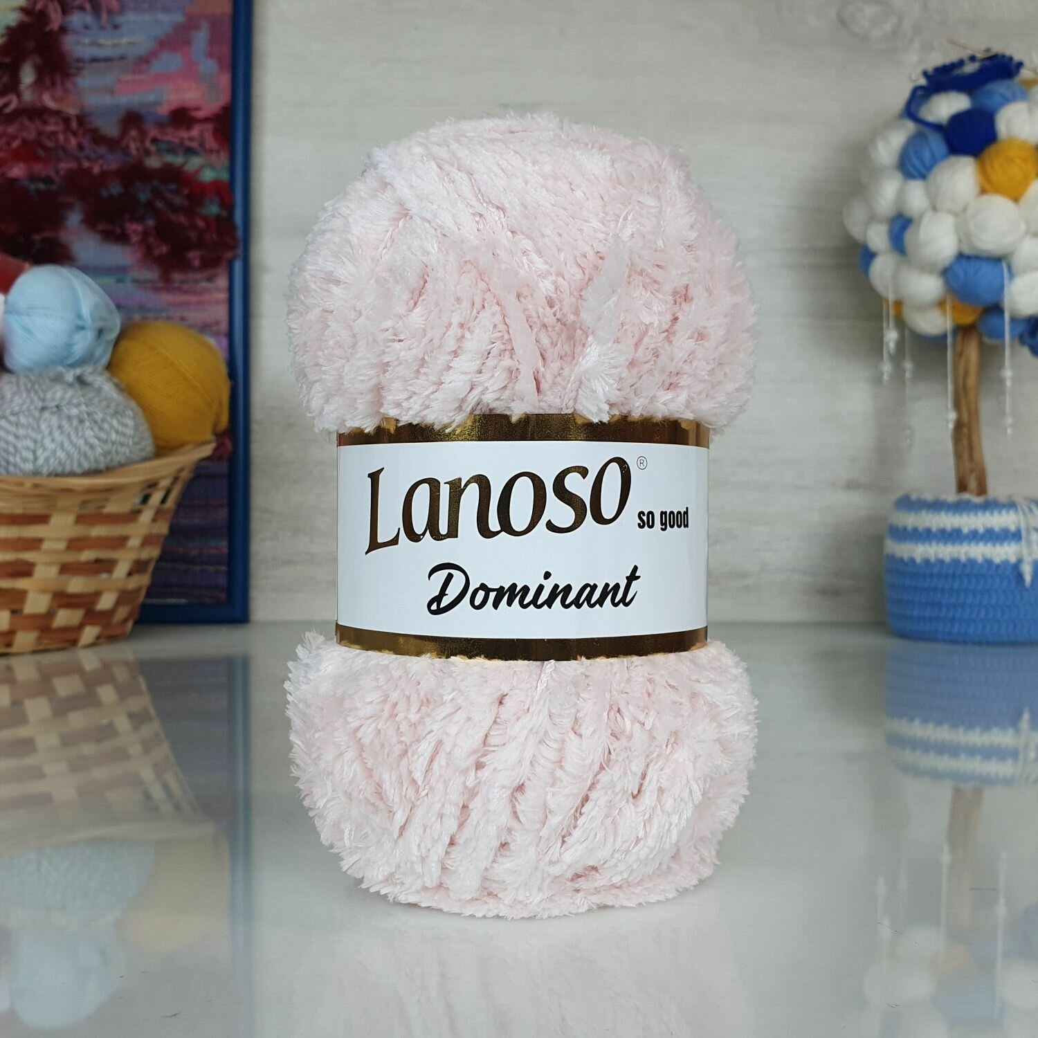 Пряжа Dominant Lanoso, св. розовый - 932, 100% микрофибра, 5 мотков, 100 г, 75 м.