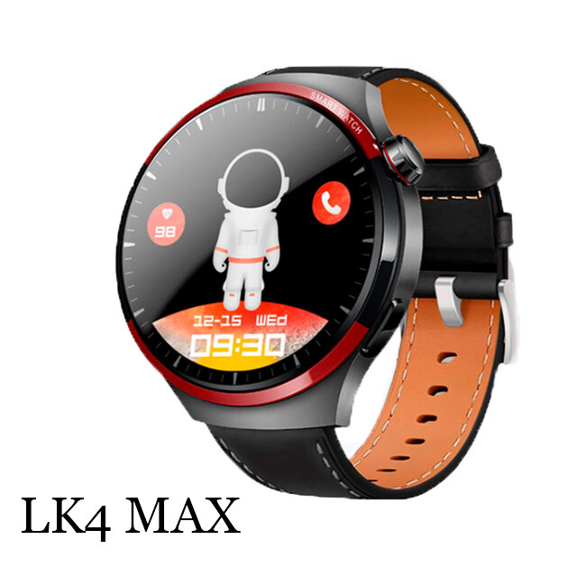 Cмарт часы LK4 MAX Умные часы iOS Android Bluetooth звонки 3 ремешка, черные