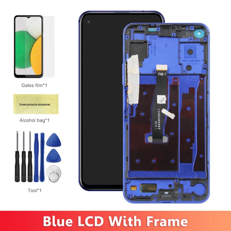 6,26-дюймовый дисплей для Honor 20, ЖК-дисплей с сенсорным экраном в сборе с рамкой для Honor 20 YAL-L21, ЖК-экран Blue With Frame