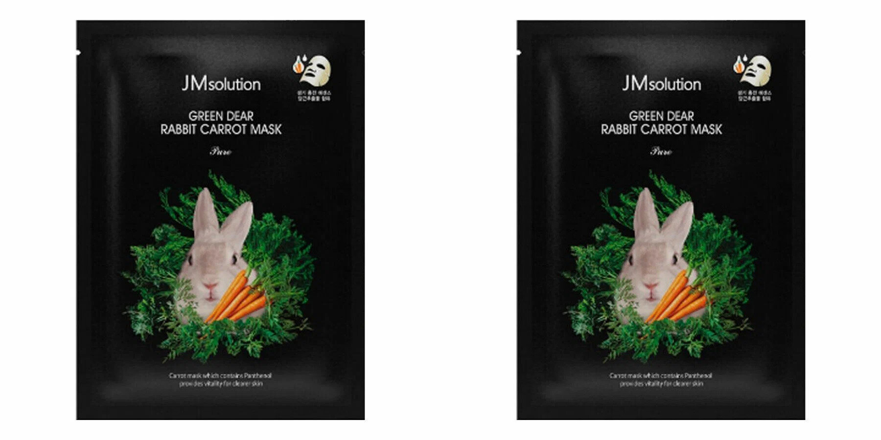 JMsolution Успокаивающая тканевая маска с экстрактом моркови, Green Dear Rabbit Carrot Mask, 30 мл, 2 шт