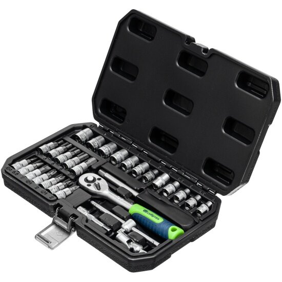 Сибртех Набор инструментов, 1/4", пластиковый кейс, 29 предметов, , 13392
