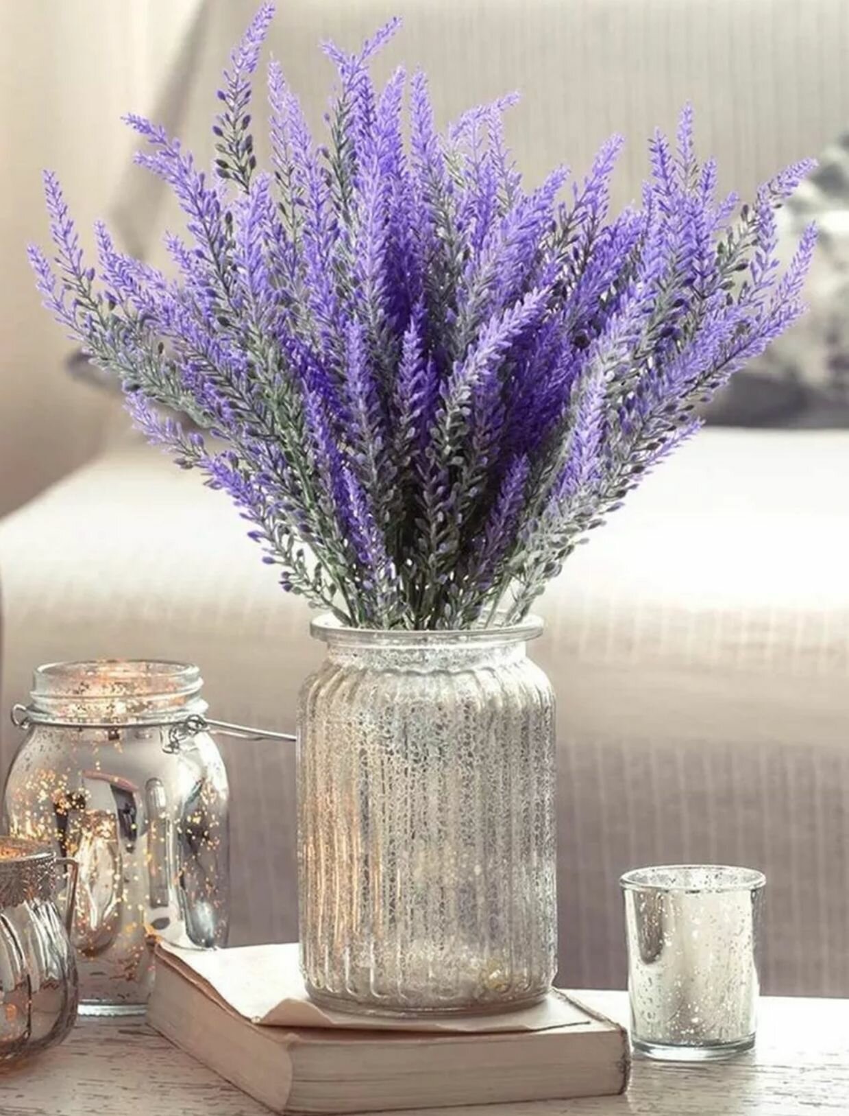 Искусственные цветы лаванда 3шт. букет