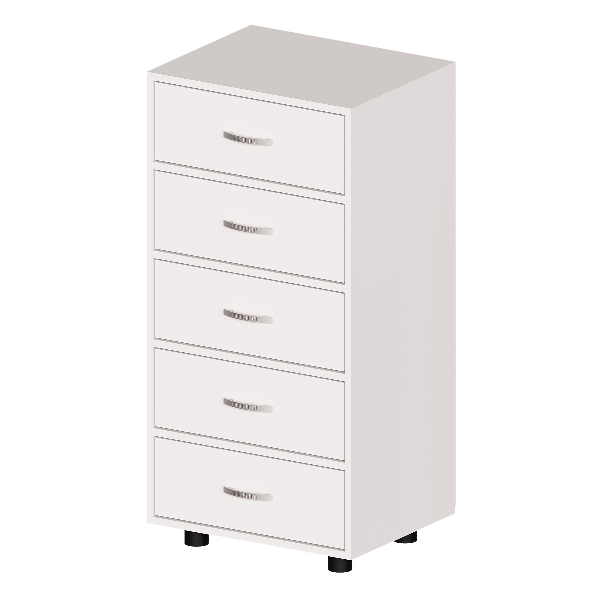 Комод СитиМебель-7 Ширина 50 см, Глубина 40 см, Высота 103 см, цвет: белый