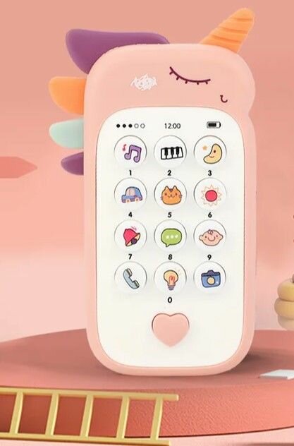 Детский музыкальный телефон розовый