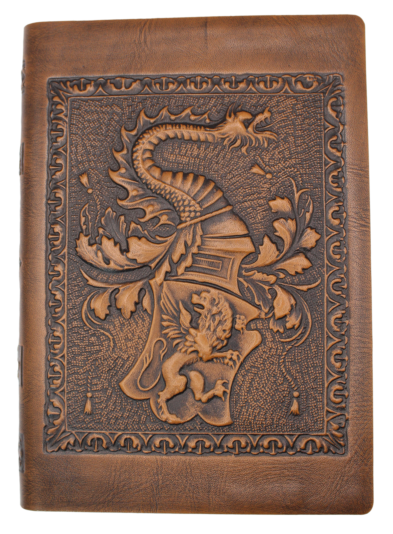 Ежедневник ручной работы из натуральной кожи "Дракон" 15х22. Съёмная обложка.