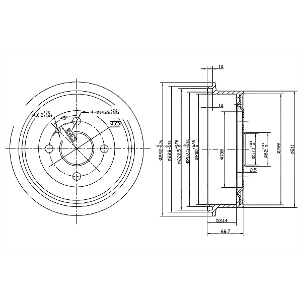 PATRON PDR1119 (0568039 / 0568054 / 0568057) барабан тормозной задн daewoo: Espero (Эсперо) 95-99, Nexia