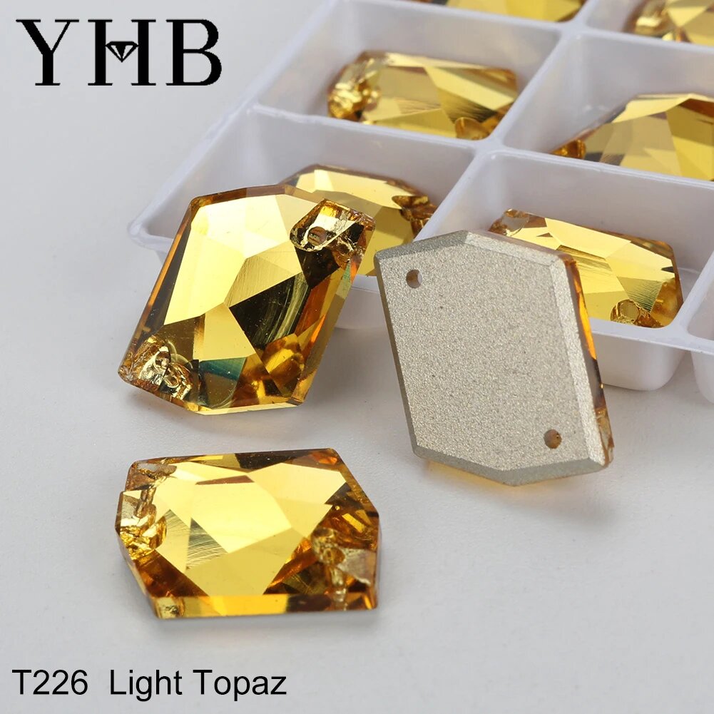 Стразы YHB космическое стекло кристалл AB лунный свет 28Pcs 11mm 14mm, T226 Light Topaz