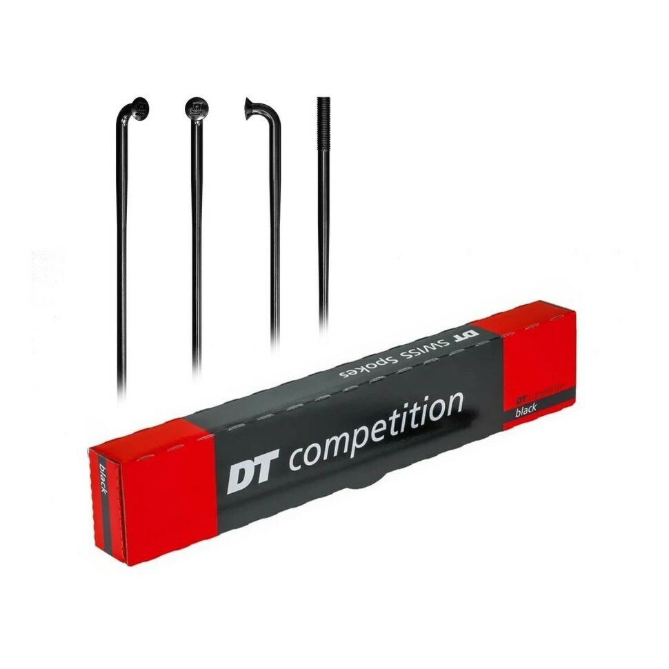 Набор из 32-х спиц DT Swiss Competition 1.8/1.6/1.8 x 260мм 15G-16G, без ниппелей, нержавеющая сталь, черный