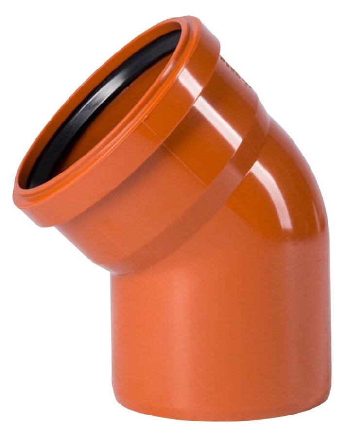 Отвод Политэк 160016045 ПП 160/45, канализационный наружный