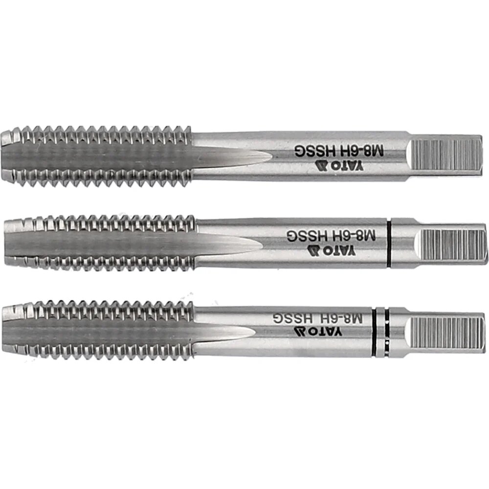 Набор метчиков YATO М8x1,25 HSS М2 3 штуки YT-2935 36392935 092 1, Инструмент соответствует din-352/3-p