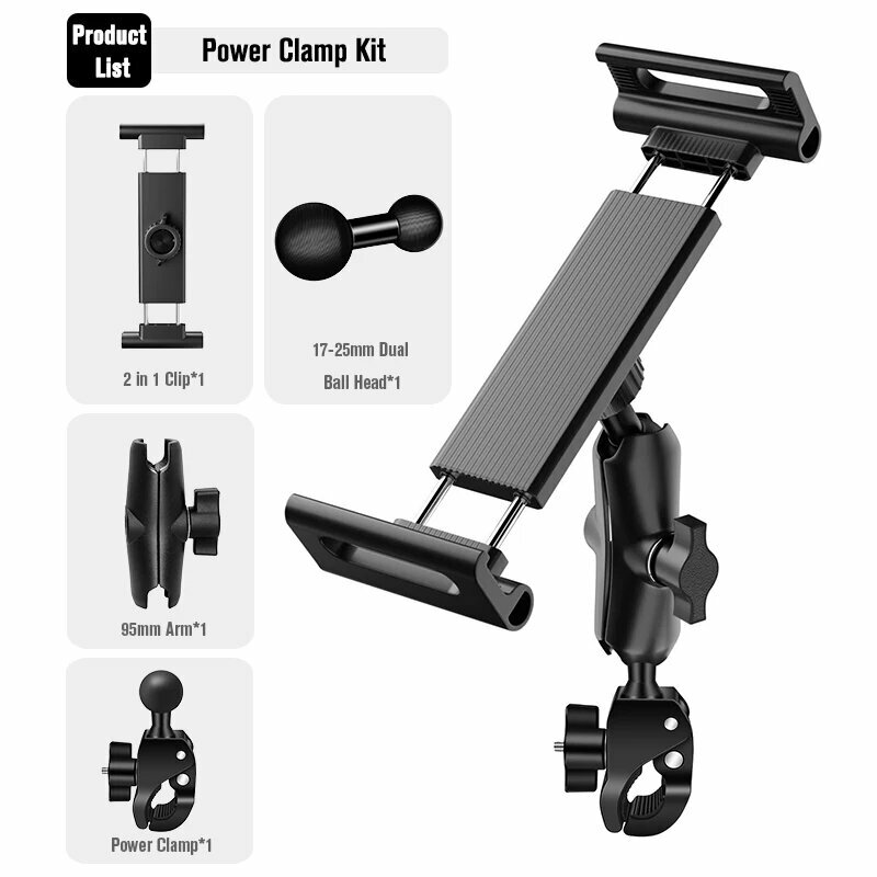 Держатель планшета Yaoiler для мотоцикла и велосипеда Power Clamp Kit