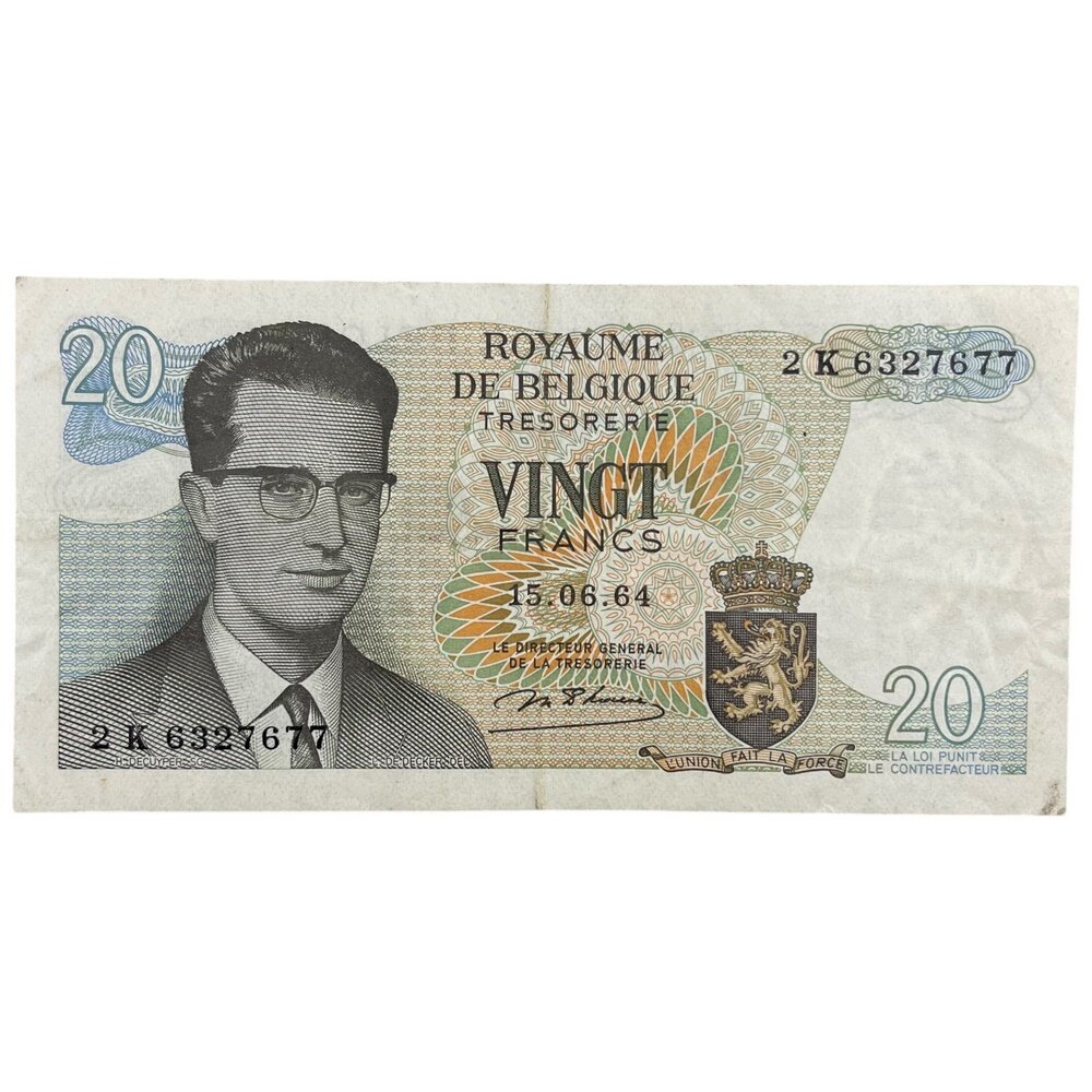 Бельгия 20 франков 1964 г. (Серия 2K)