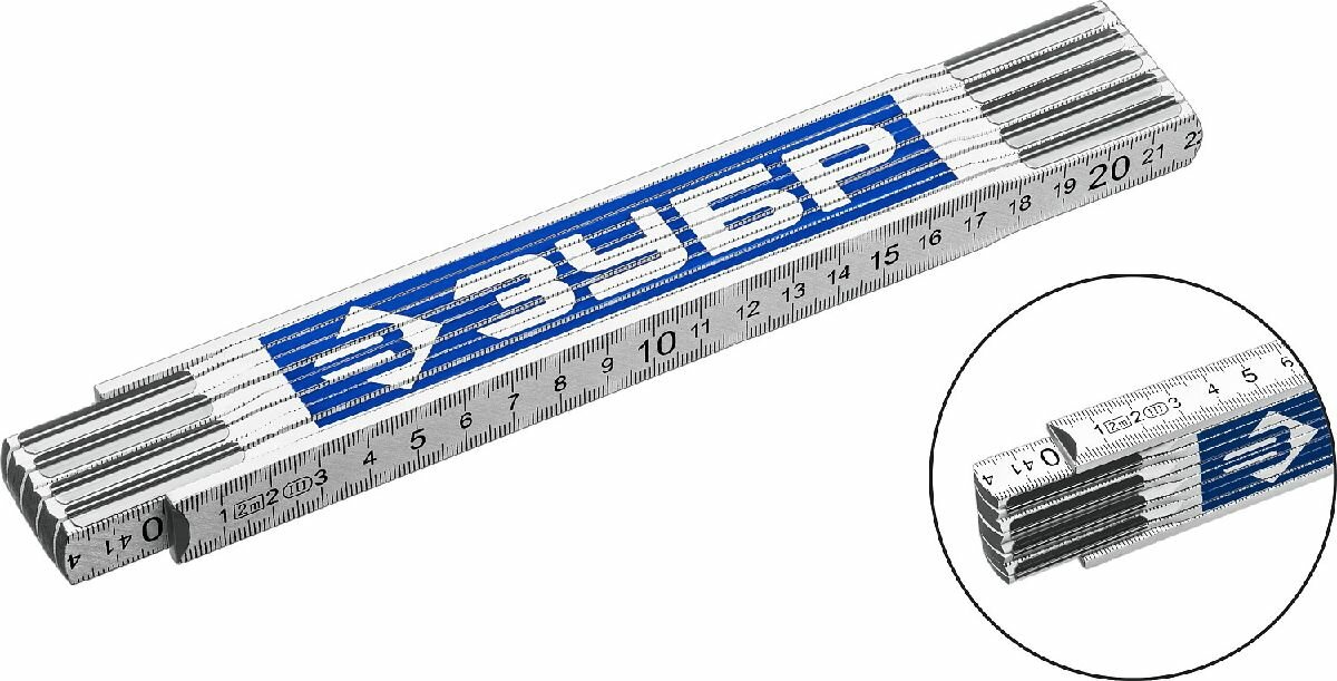 Складной деревянный метр ЗУБР 2м профессиональный толщина 3 мм