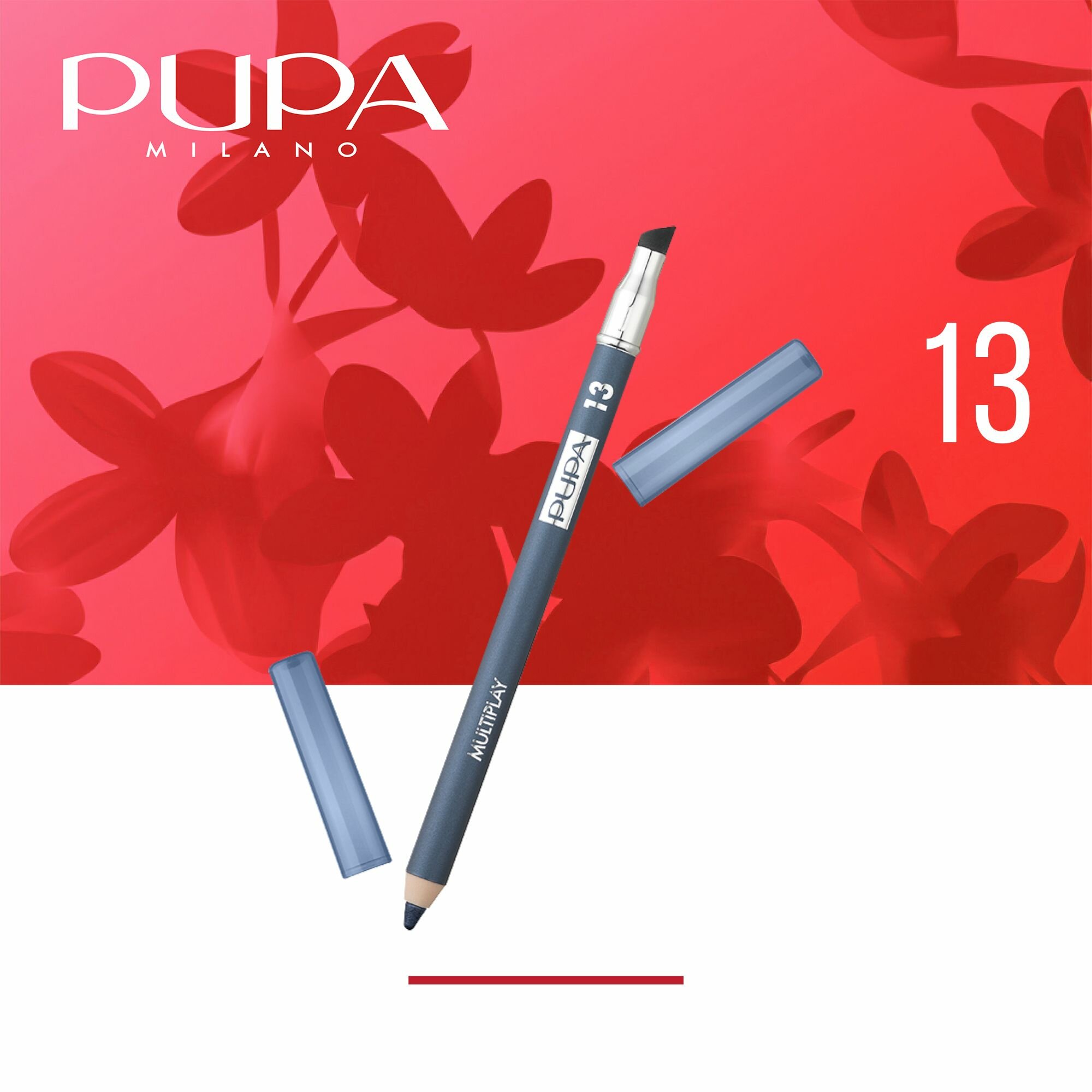 PUPA Карандаш для век с аппликатором Multiplay Eye Pencil тон 13 серо-голубой