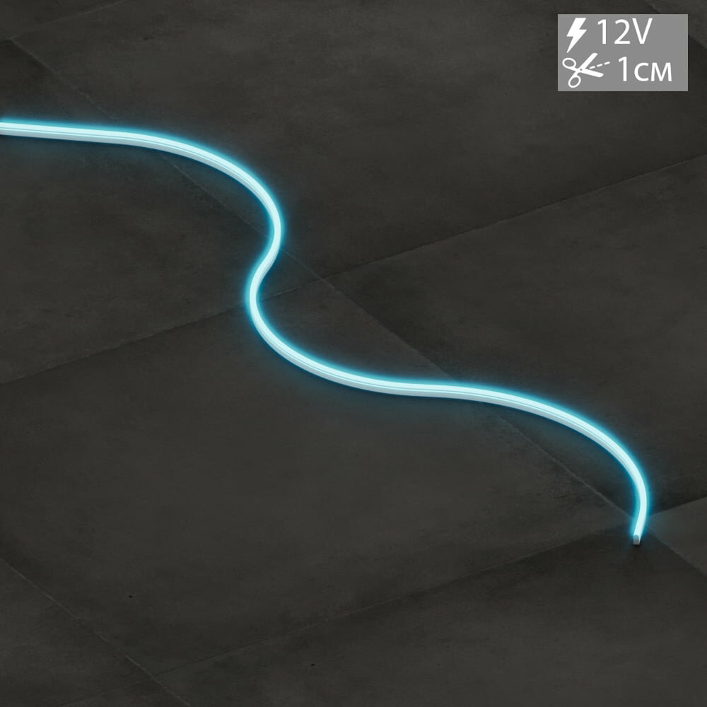 Гибкий неон ShopLEDs Гибкий неон SL 2835, 120 Led, IP65, 12V, 1CM, 6х12мм, NEW (бирюзовый), 10м