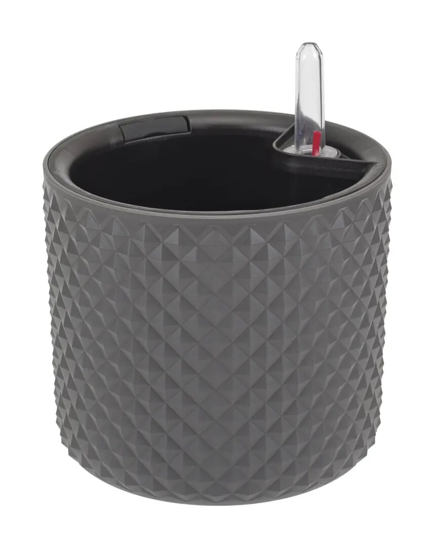 Кашпо для цветов Фасет d15 h13.8 см v2 л с автополивом полипропилен графитовый