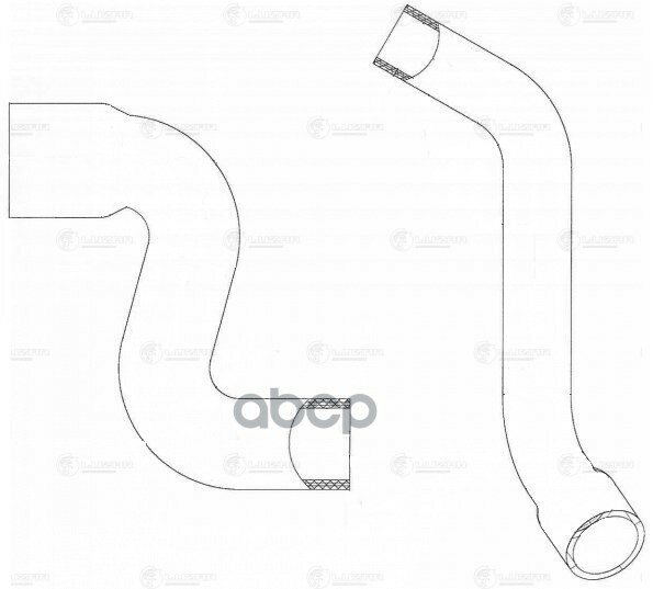 Кмпл патрубков охл. для а/м ГАЗон Next с дв. ЯМЗ-5344 Е-4 (силикон 2 шт.) (LPK 0312s) LUZAR арт. LPK 0312S