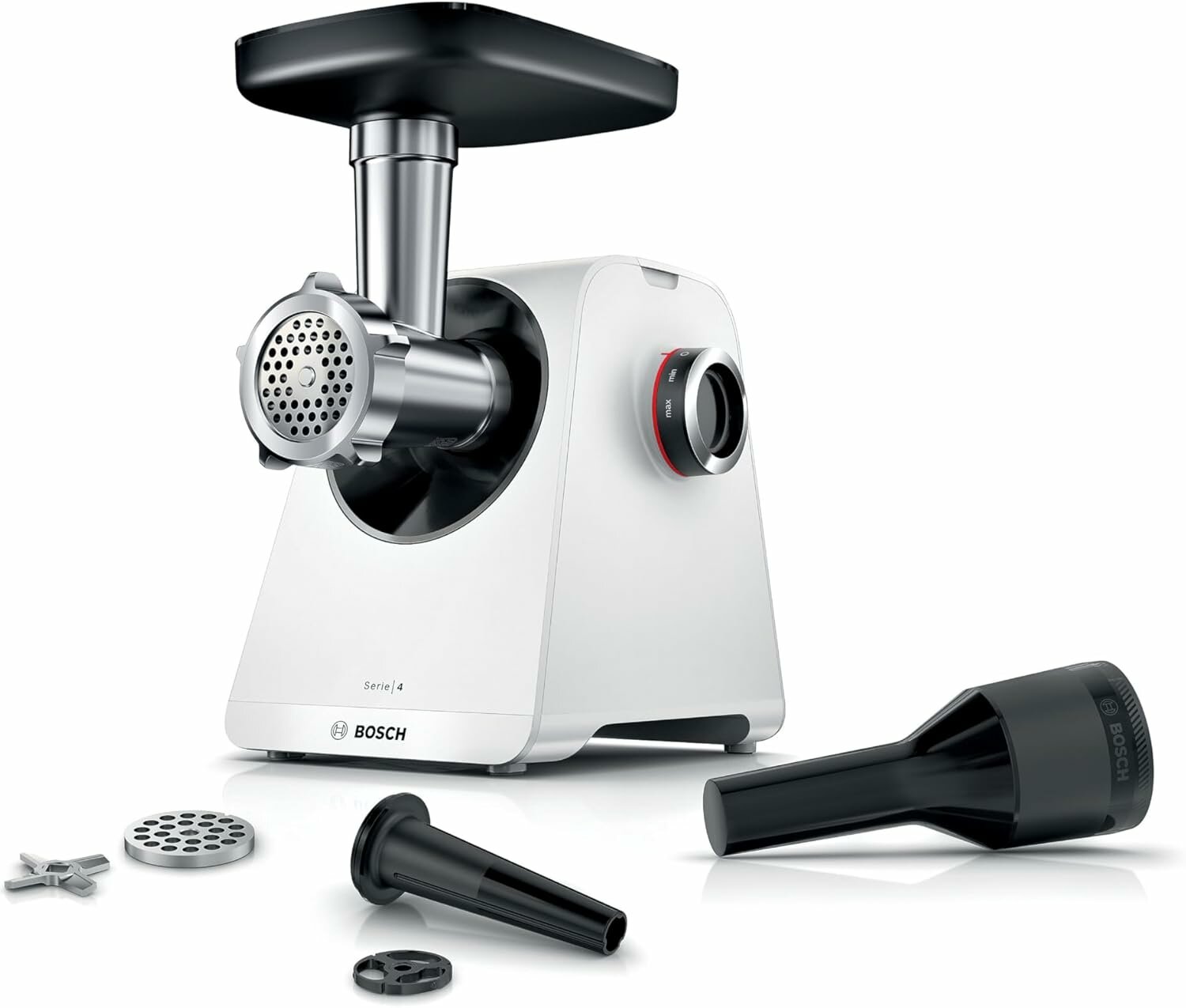 Мясорубка электрическая Bosch MFWS420W белый (1900 Вт, 2.5 кг/мин)
