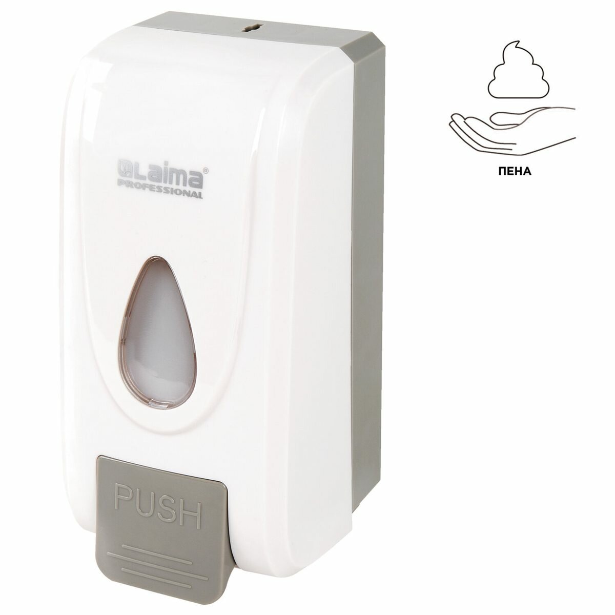 Диспенсер для жидкого мыла-пены Лайма Professional Economy, наливной, 1л, ABS-пластик, белый (X-2228-F1)