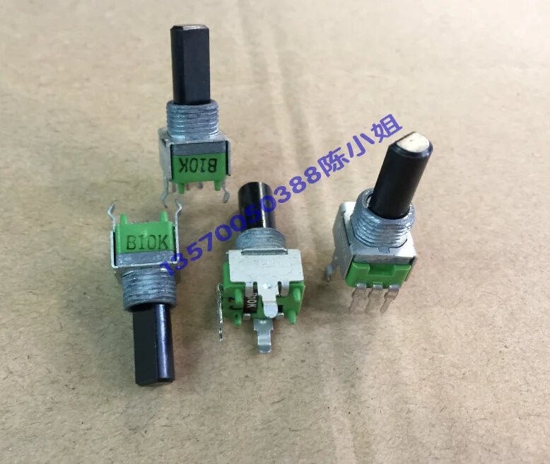 Потенциометр b10k alpha rk09, тайваньский, однозвеньевой, длина вала 17 мм, усилитель мощности, 3-контактный потенциометр