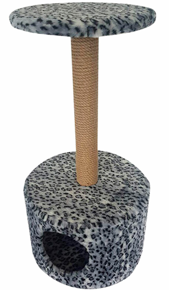 Домик Круглый Пушок мех серый леопард (1 шт)