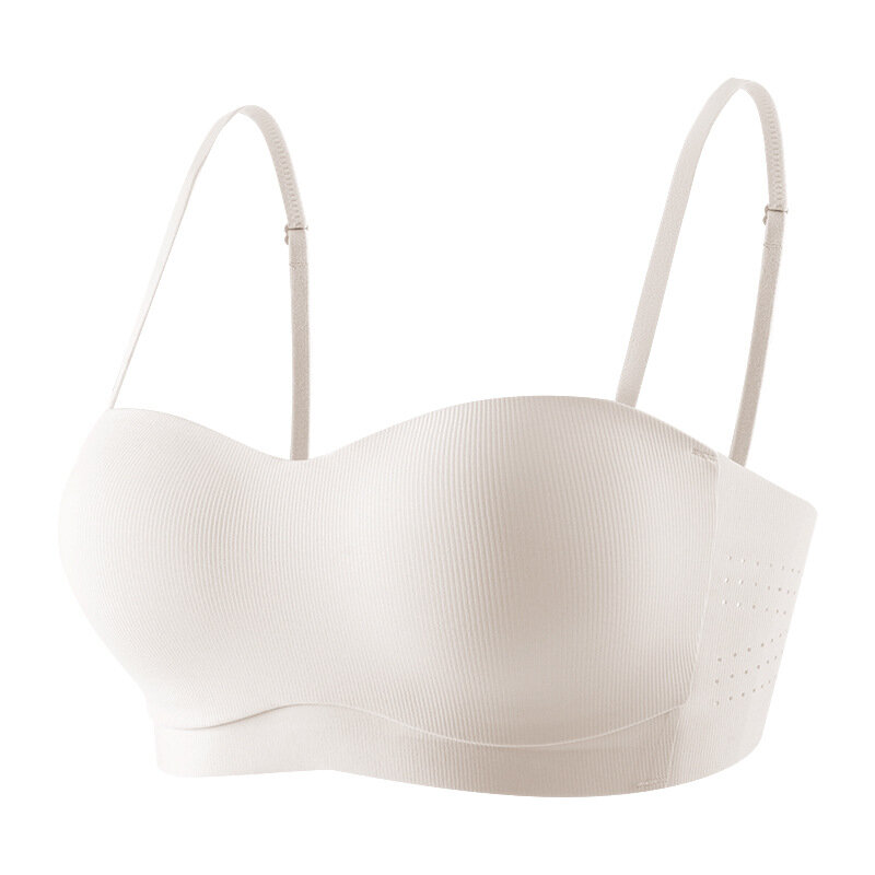 Бюстгальтер, трансграничный, без бретелек, бесшовный, антибликовый, размер S, цвет Skin