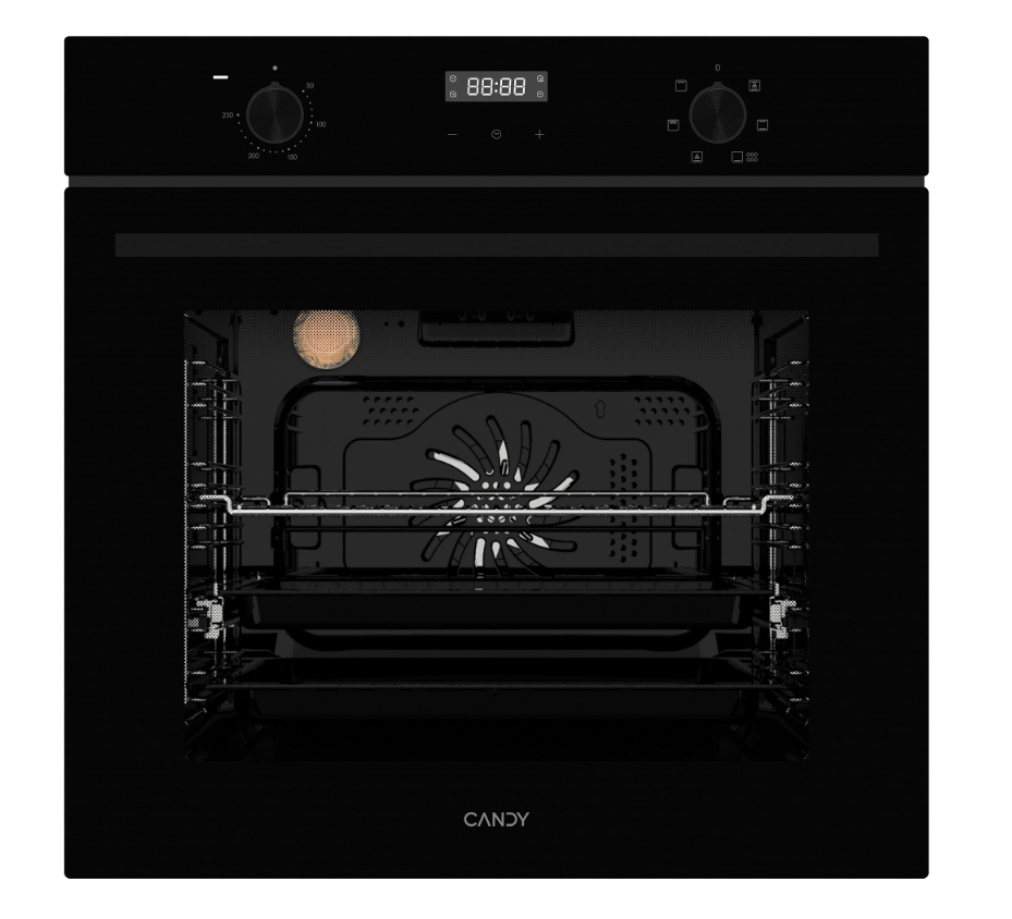 Электрический духовой шкаф Candy COXP06TBB черный 62 л, независимый, до 250 °C, дисплей, гриль, конвекция