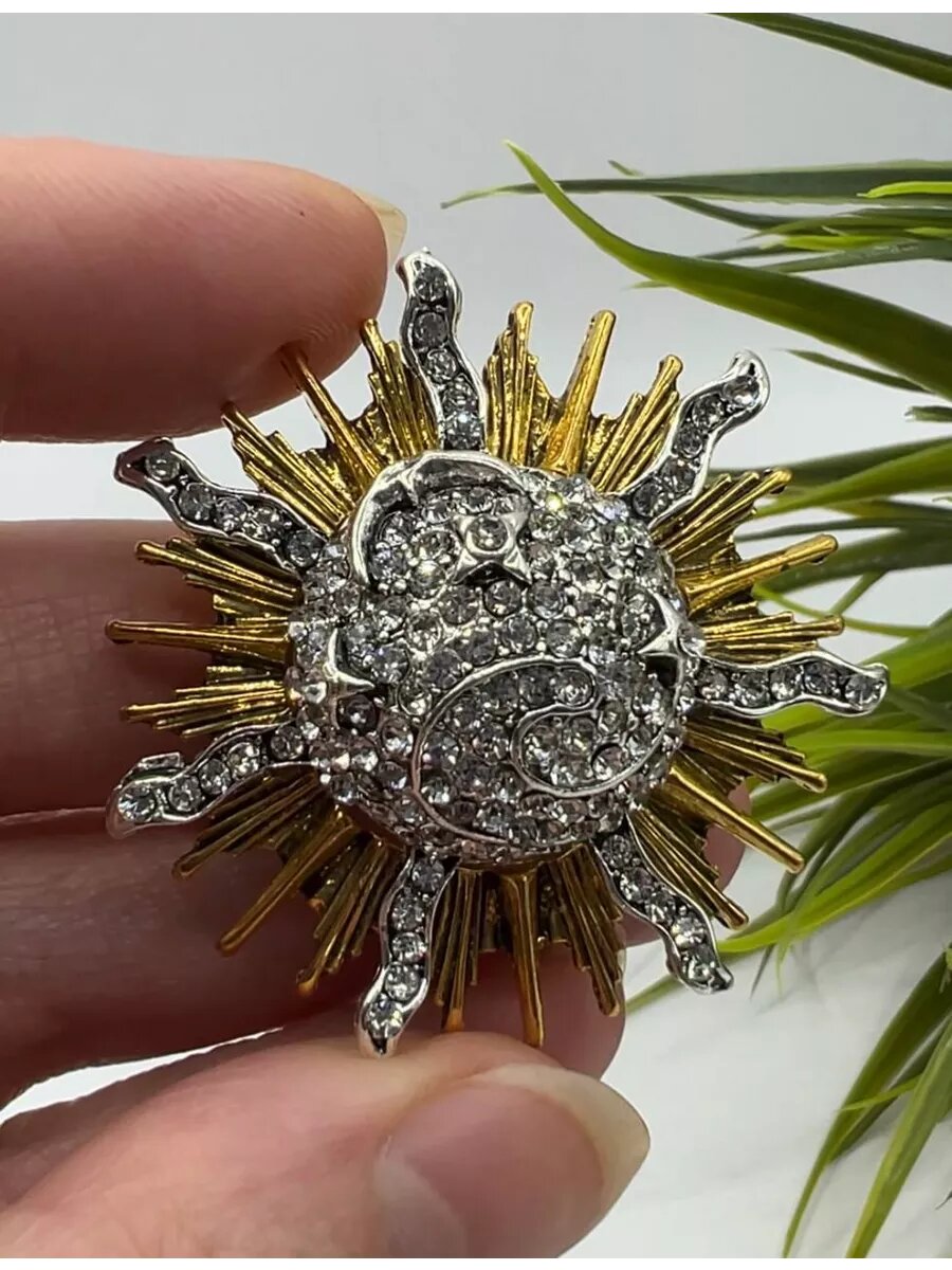 Брошь, горный хрусталь