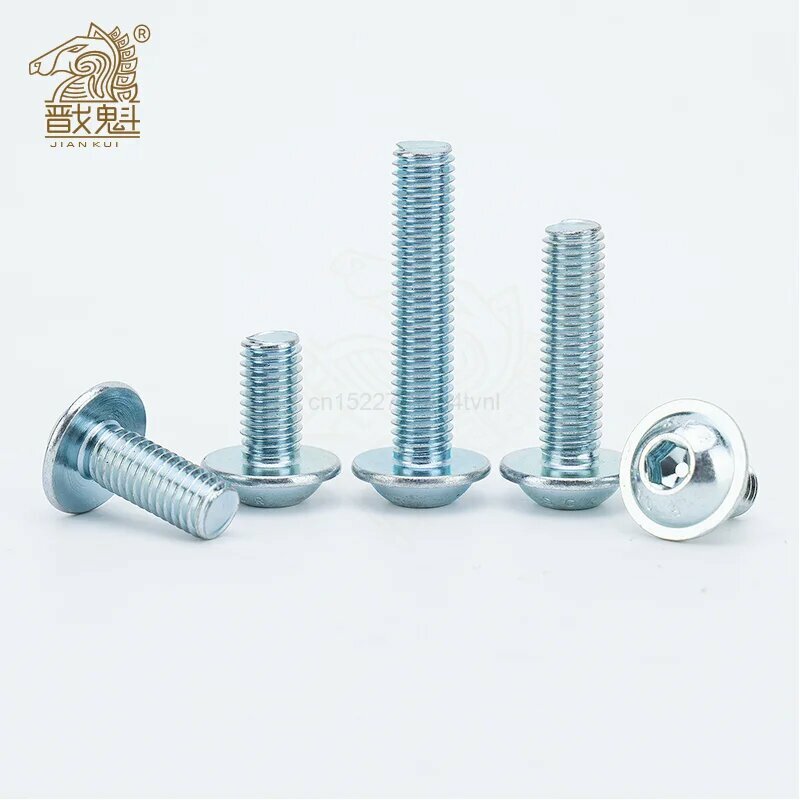 1-20 шт. M4 M5 M6 M8 M10 M12 винты с головкой под болт и фланцем 10,9 высокопрочные синие белые оцинкованные шестигранные болты M6(10PCS), 40mm