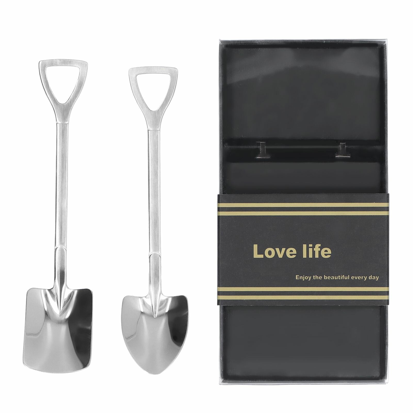 2 шт. лопатки для десерта из нержавеющей стали, прочные и устойчивые к коррозии, удобная ручка