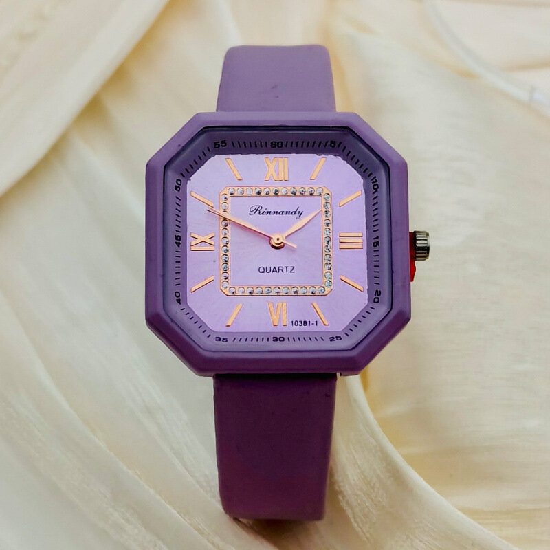 Style Женские часы Панк восьмиугольные Кожаный ремешок