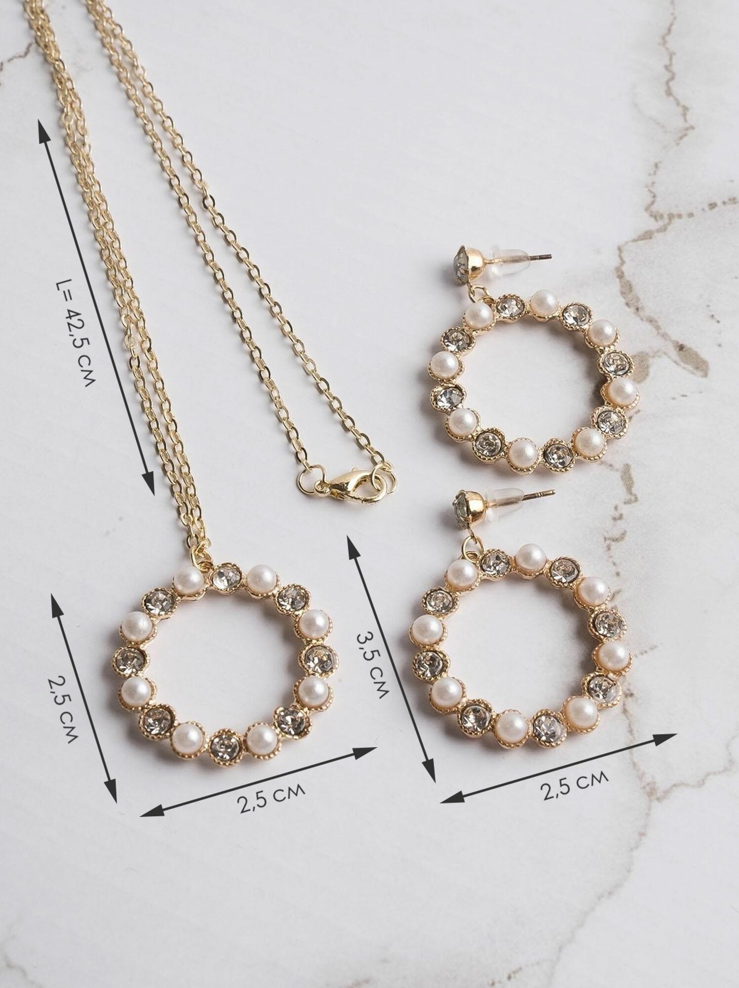 Комплект бижутерии, пластик, жемчуг имитация