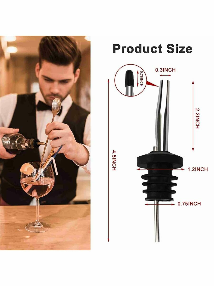 Разливщики бутылок для спиртных напитков из нержавеющей стали с резиновой пылезащитной крышкой, барные аксессуары для вина, пива, ликеров, легкая заливка и защита от разливов
