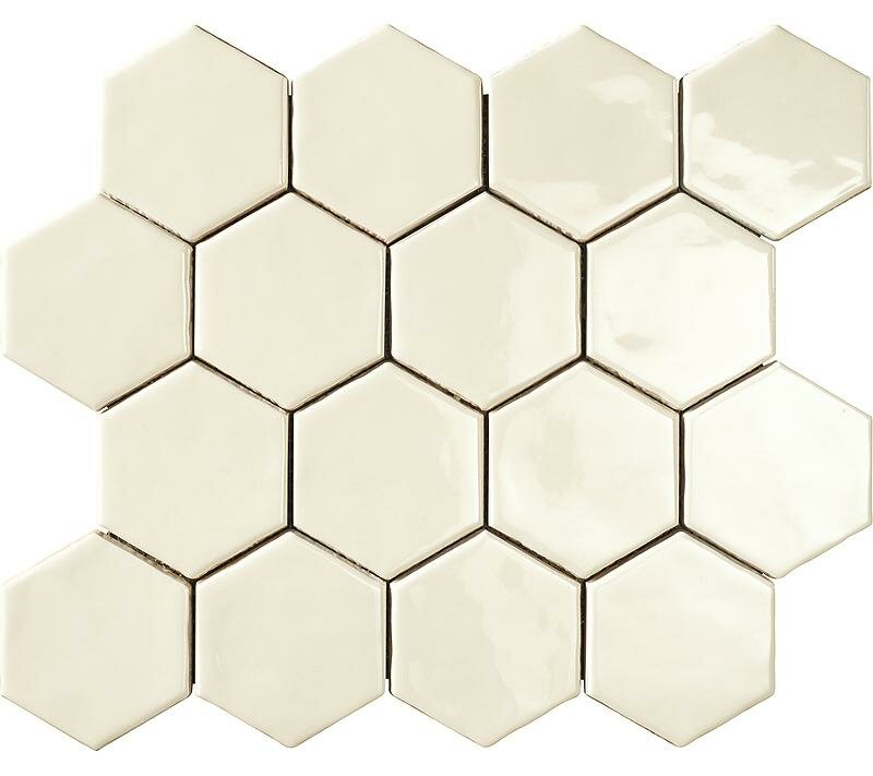 Керамическая плитка Amadis Art Deco Glossy on Mesh Vanilla (7,9x9,1-16pz) настенная 28х32 см