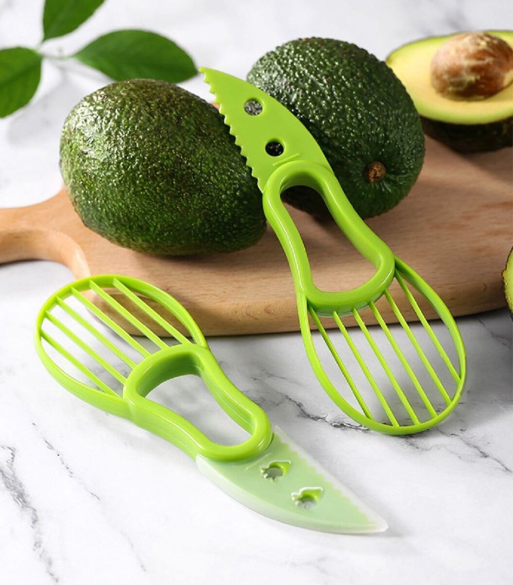 Нож для авокадо, киви и манго, 18 см, пластиковый, салатовый