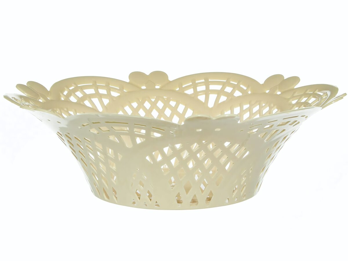 Сухарница пластиковая "Изящество", диаметр 18 см, кремовый цвет, для сервировки