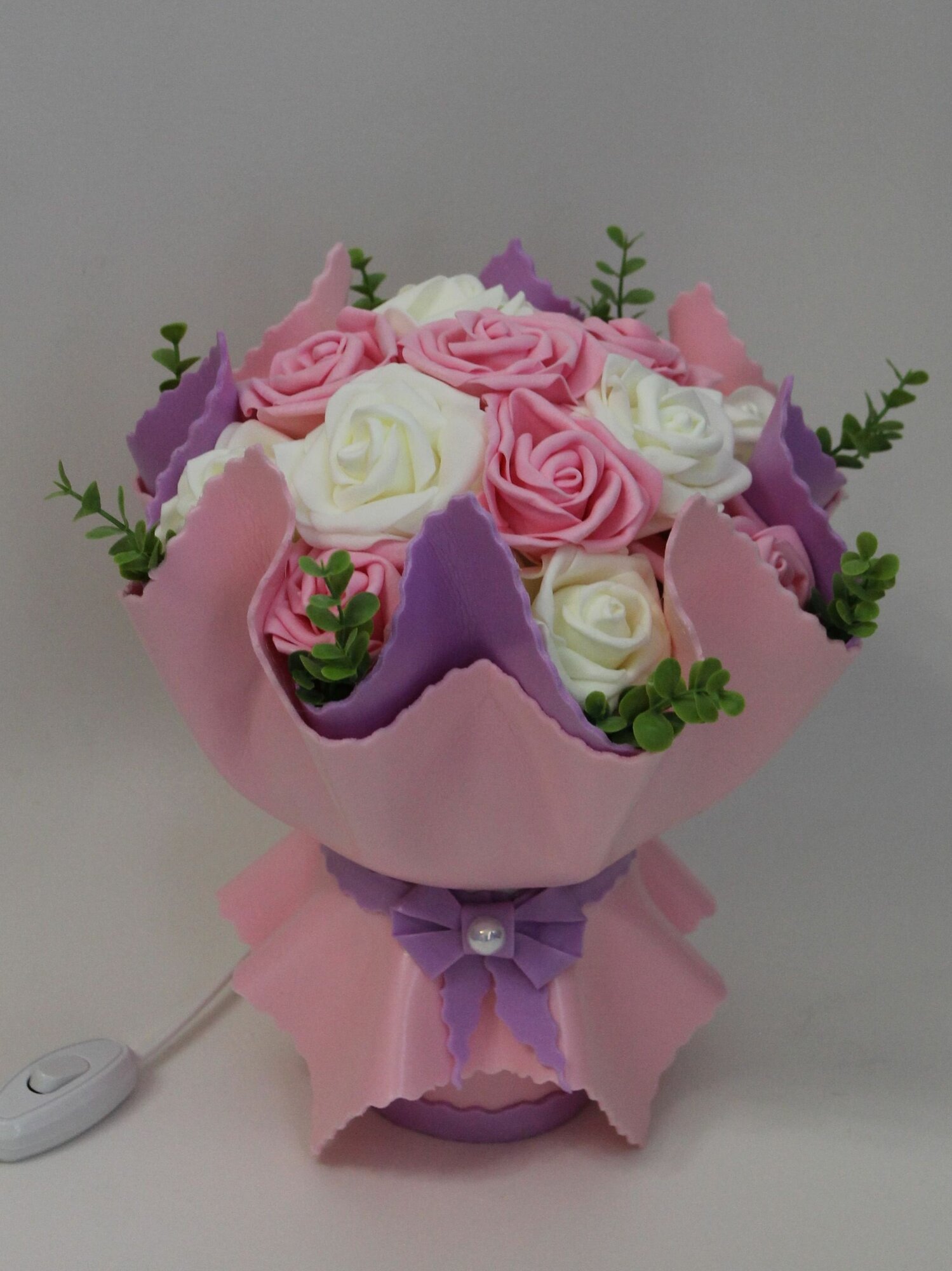 Светильник ночник настольный ручной работы фукси