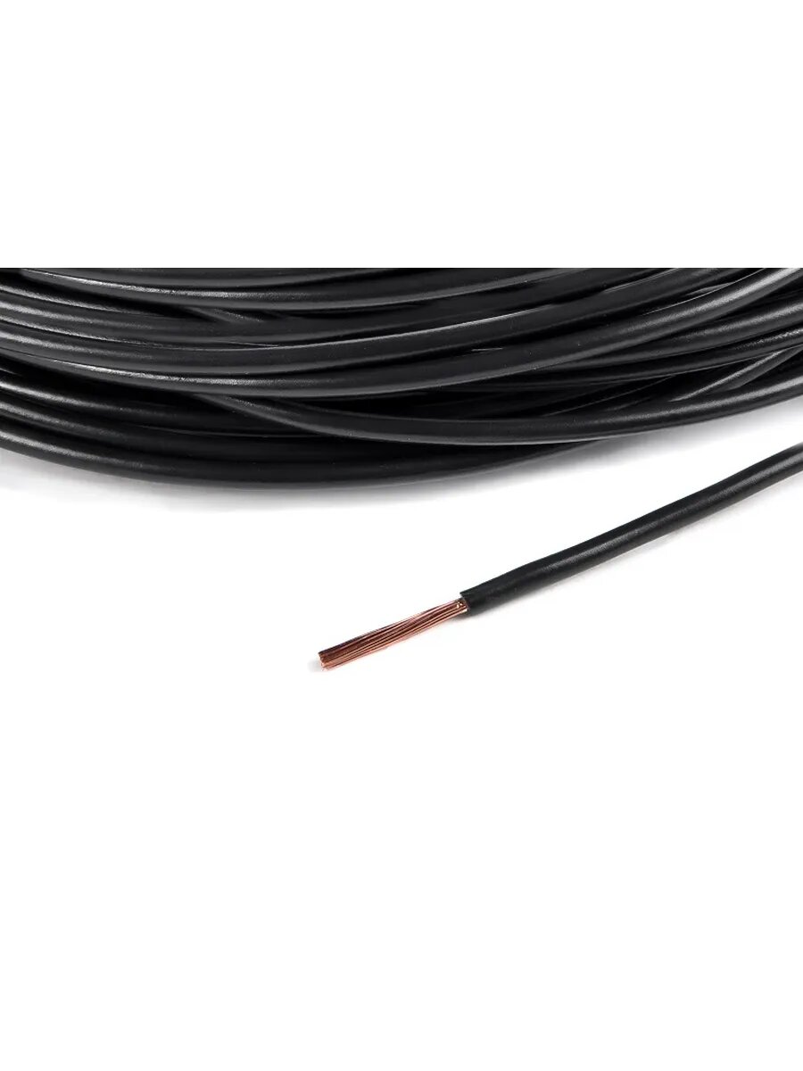 Провод пвам 0,75 кв. мм цвет черный, длина 5м. Новое