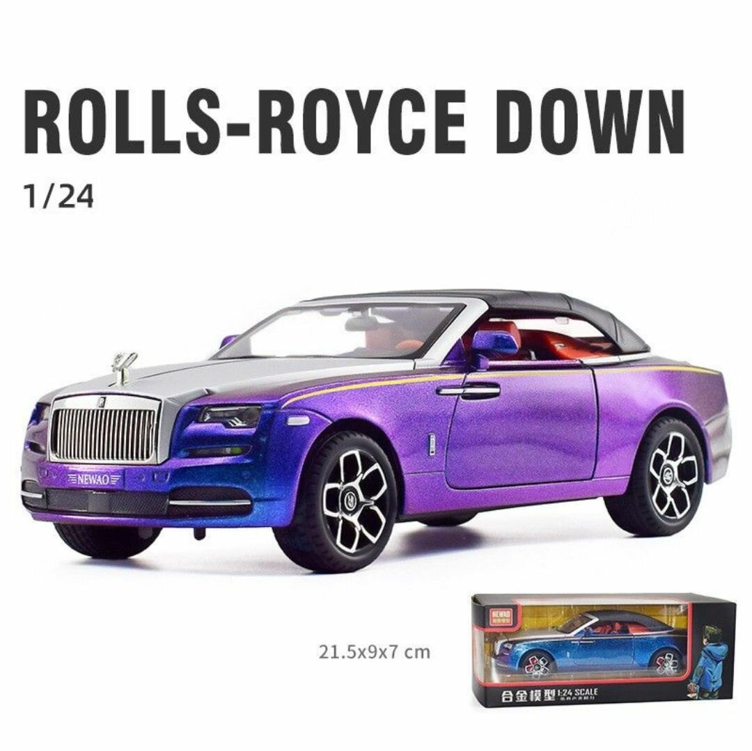 Металлическая машинка игрушка 1:24 Rolls-Royce (Роллс-Ройс ) 20 см, инерционная, коллекционная, свет, звук,